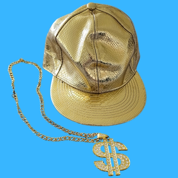Accessories | Gold Baseball Cap And Money Chain | Poshmark